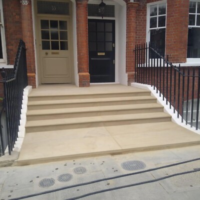 Bespoke Sawn Yorkstone Step Treads with Bullnose Front/ Edge Yorkshire ...
