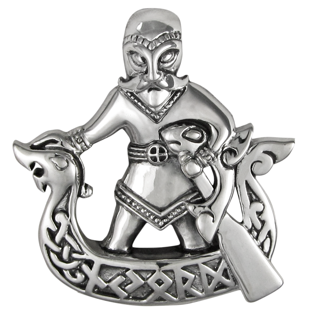 Sterling Silver Norse God Njord Viking Rune Pendant Asatru Jewelry ...