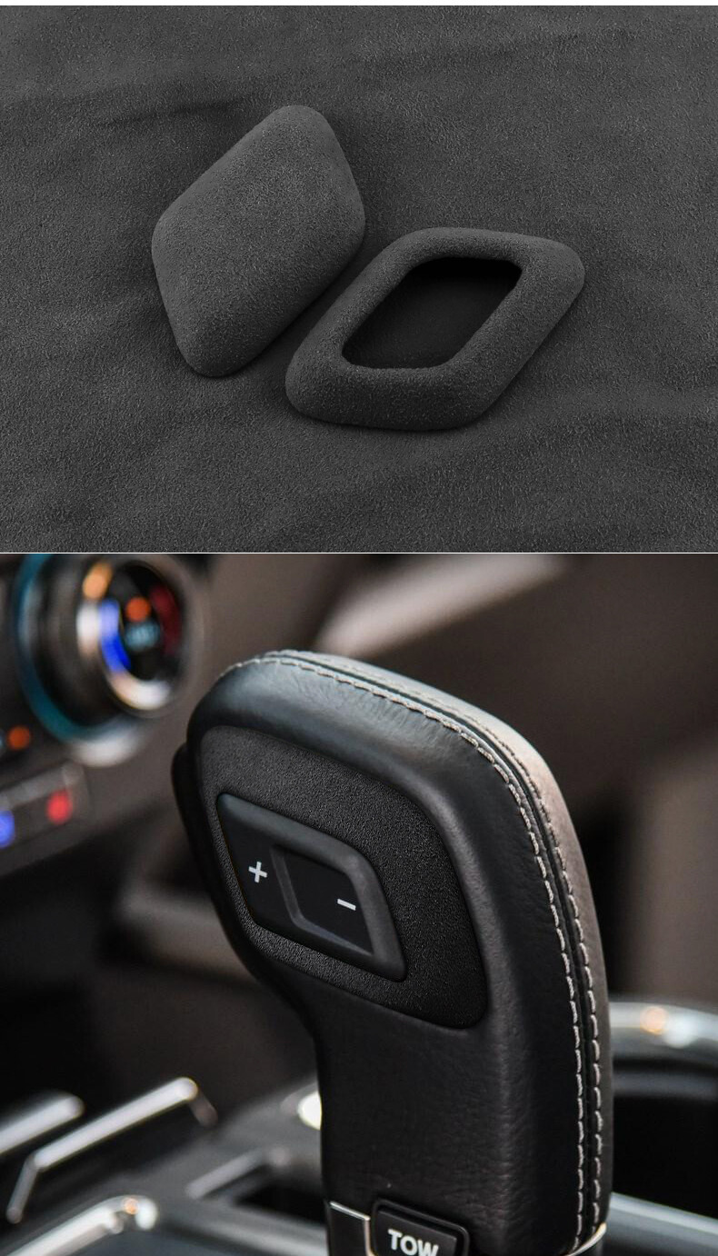 Gray Alcantara Car Gear Shift Knob Trim Cover For Ford F-150 Raptor ...