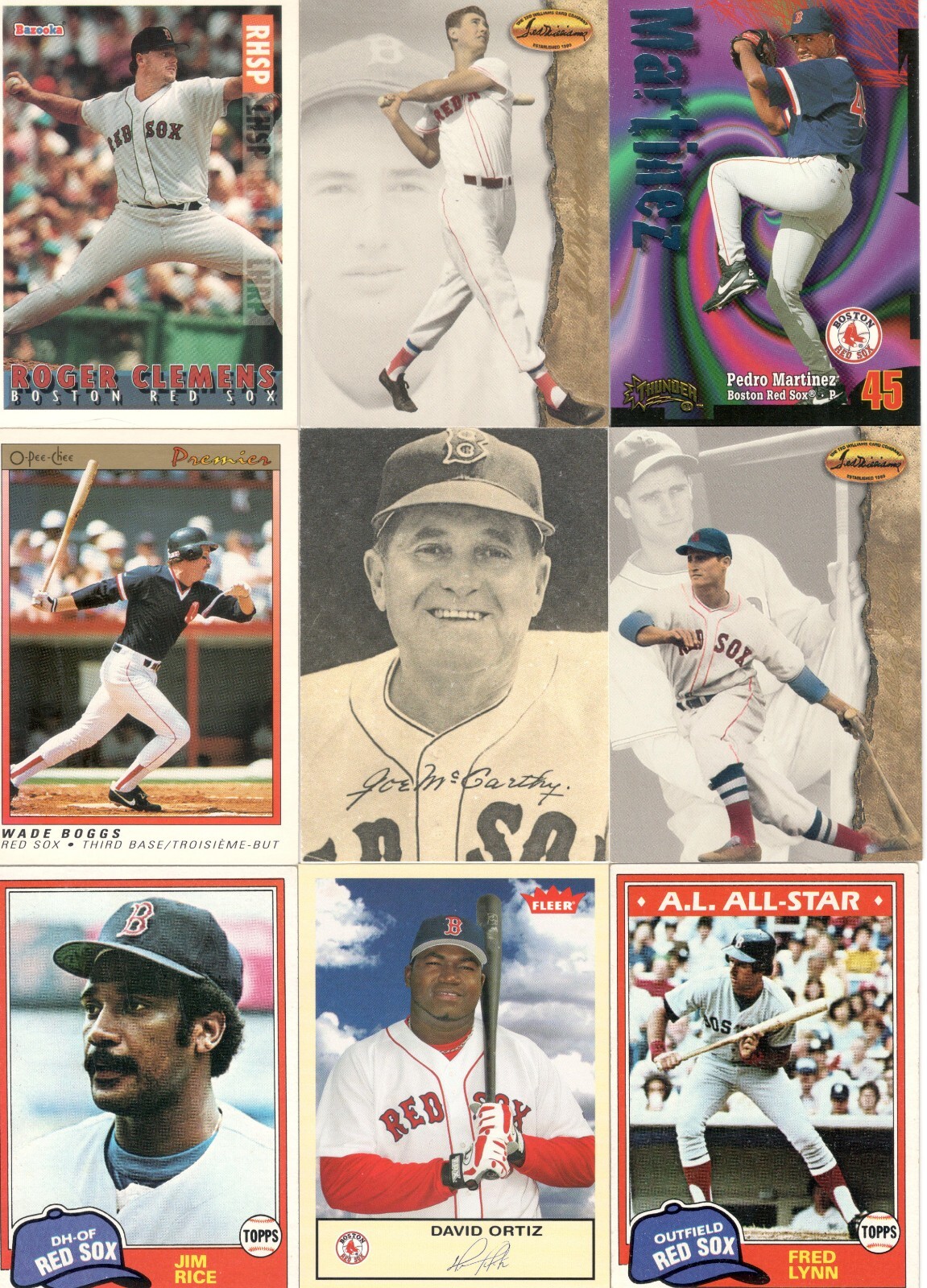 Boston Red Sox 200-Card Chase Vintage & Unique Card Collector's Lot ...