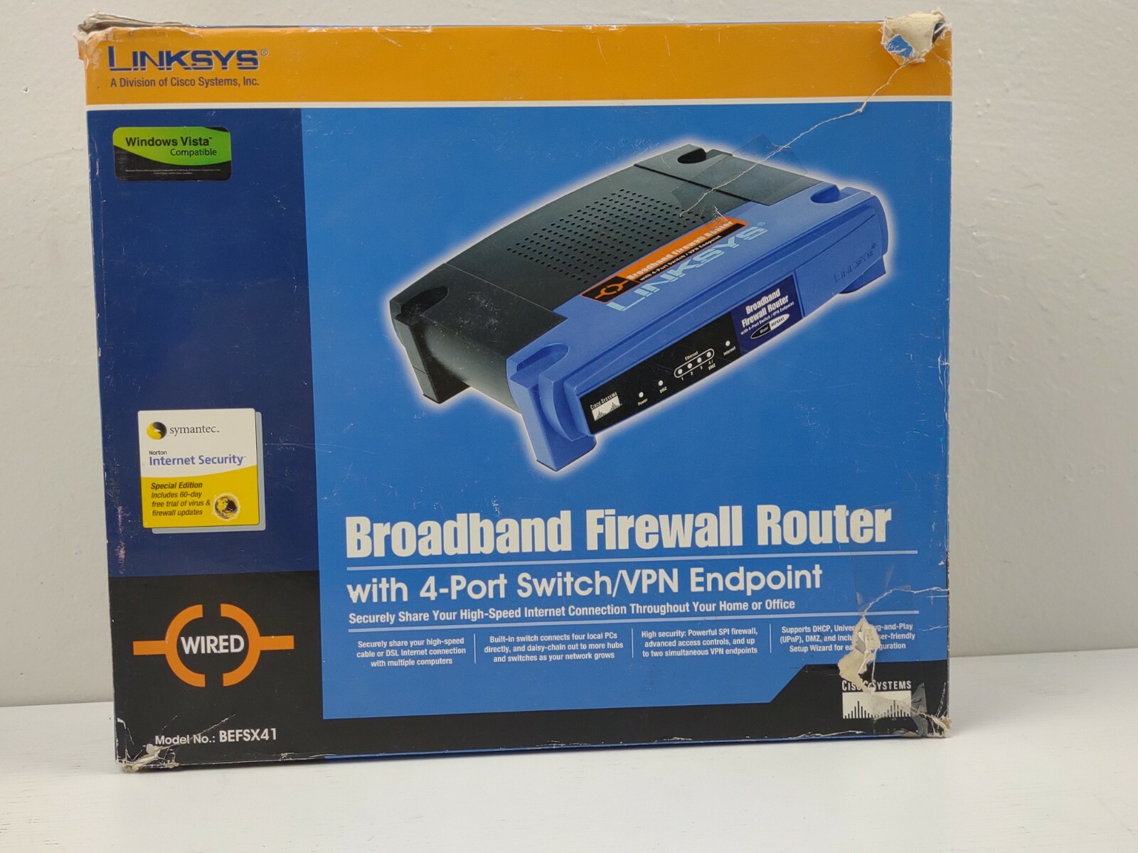 LINKSYS-(BEFSX41)-EtherFast Cable/DSL Firewall Router-4-Port Switch/VPN ...