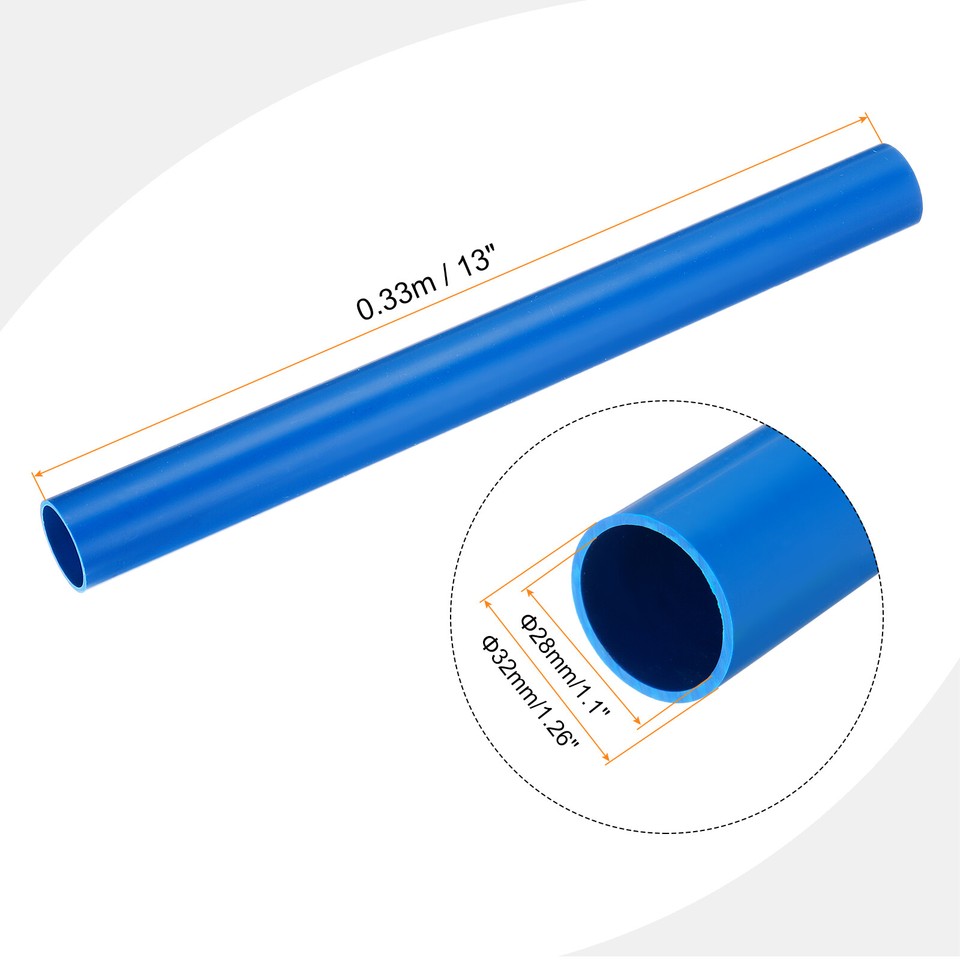 PVC-Rohr, rund, harter, 28mm ID, 32mm OD, 330mm blau, hohe ...