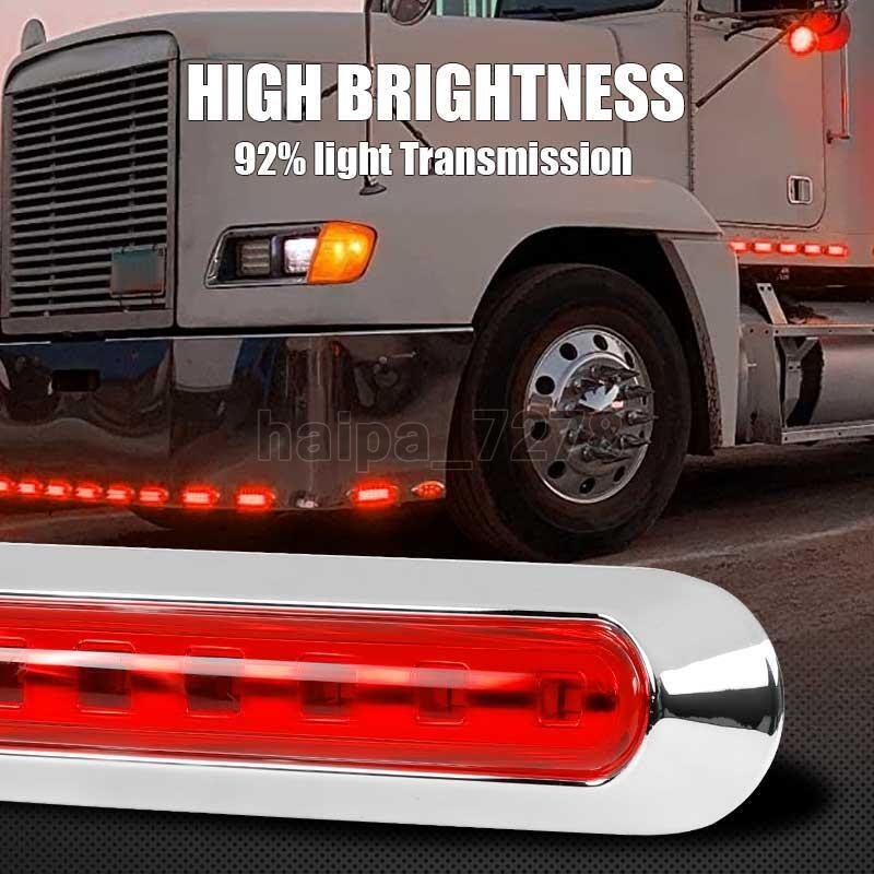 4Pcs Red 9LED Side Marker Lights RV Truck Trailer Van Clearance Lamp ...