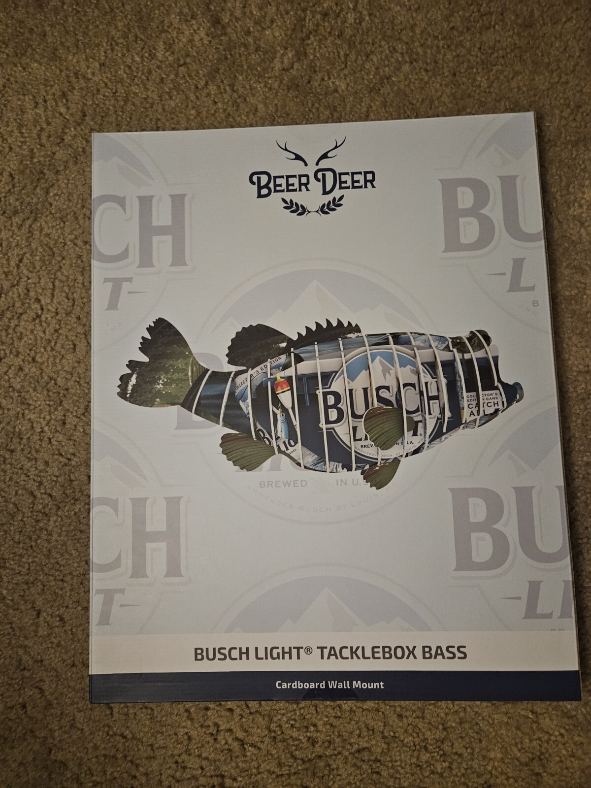 Beer Deer Busch Light 3D Cardboard Beer Bass Fish Wall Mount ** NEW ...