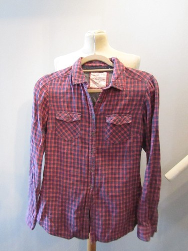 Women's Fat Face Red Check Long Sleeve Shirt Top Blouse UK Size 12 ...