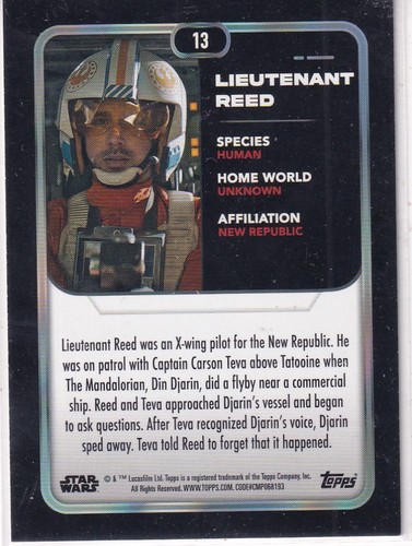 2023 Topps Star Wars #13 Lieutenant Reed Rainbow Foil | eBay