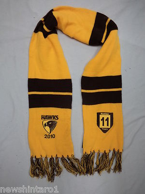 #FF2. 2010 HAWTHORN HAWKS AFL FOOTBALL CLUB MEMBER SCARF, 11 YEARS | eBay