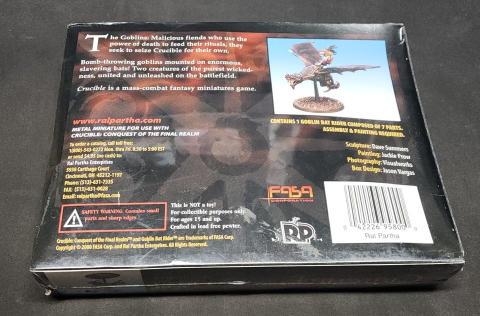 Crucible Conquest of Final Realm Goblin Bat Rider 2000 Ral Partha Fasa ...
