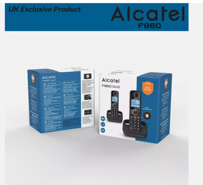 Alcatel F860 Duo Cordless Phone with 2 Handsets - Landline Home Phones ...