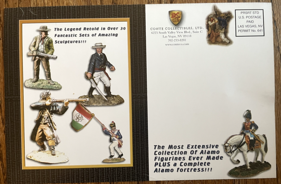 Conte Collectibles Promotional Postcard - Remember the Alamo - Early ...