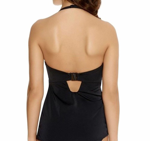 Freya BLACK Revival Underwired, Padded Bandeau Tankini Top, US 32E, UK ...