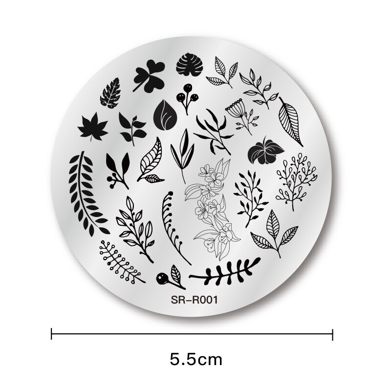 11Pcs/Set Nail Stamping Plates Stamper Scraper Leaf Rose Flower Nail ...