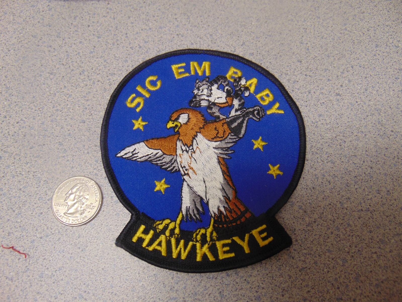 PATCH MILITARY OLDER UNITED STATES NAVY SIC EM BABY HAWKEYE | eBay