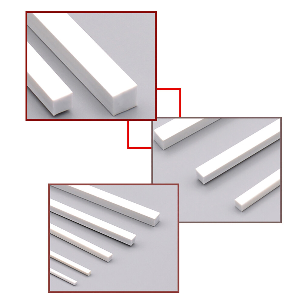 White Solid ABS Plastic Square Bar Rod DIY Model Building 1x1-10x10mm ...