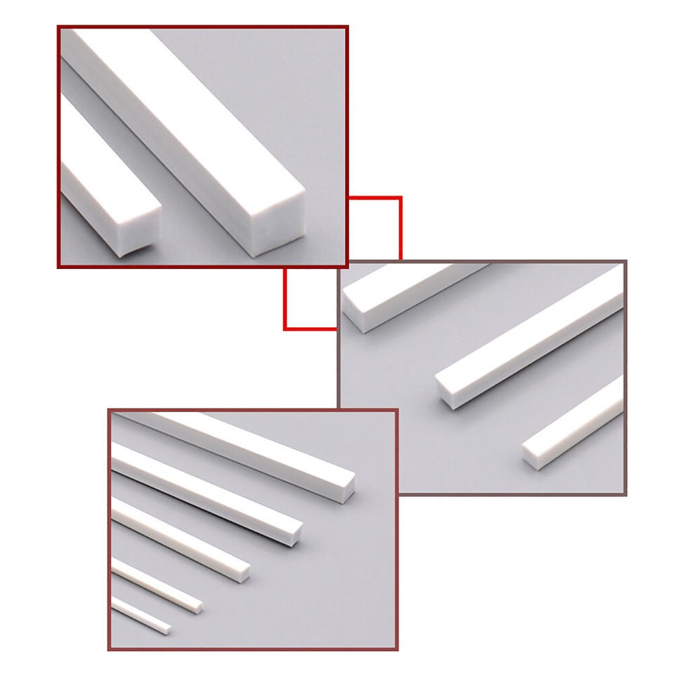 White Solid ABS Plastic Square Bar Rod DIY Model Building 1x1-10x10mm ...