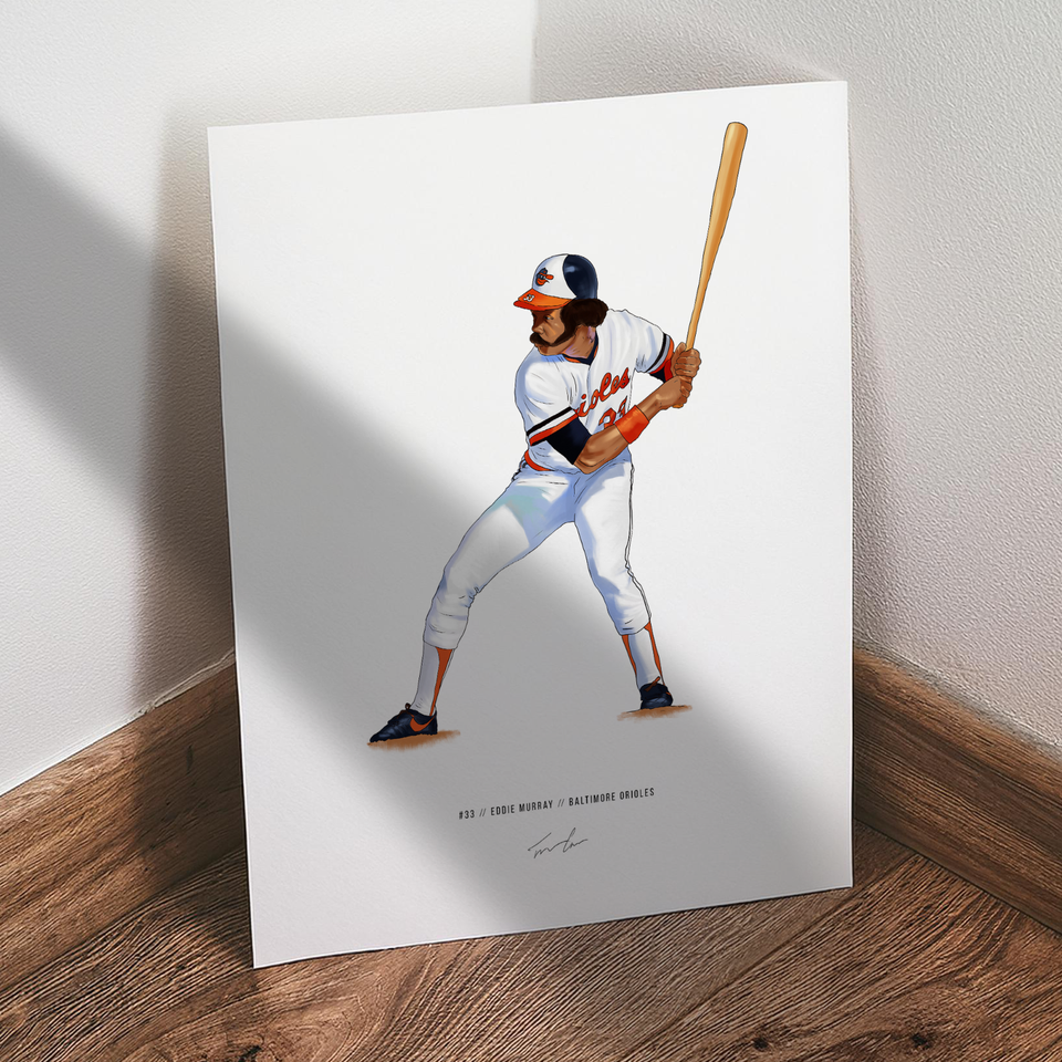 Eddie Murray Baltimore Orioles V1 Baseball 8x10 Print Poster Art Illustrated | eBay