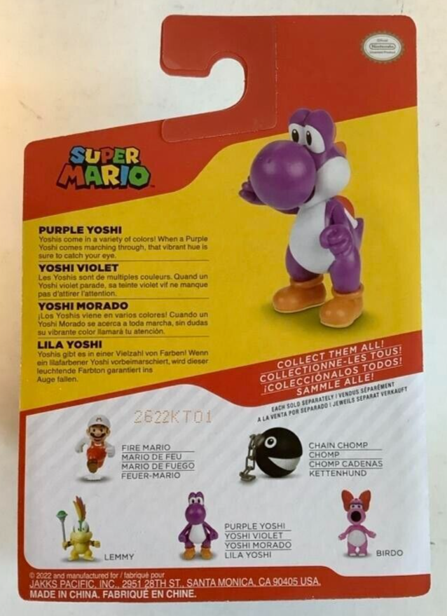 NEW Jakks 41579 World of Nintendo 2.5" Super Mario PURPLE YOSHI Mini ...