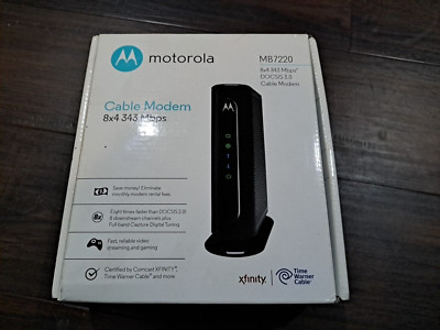 MOTOROLA 8x4 Cable Modem, Model MB7220, 343 Mbps DOCSIS 3.0 ...