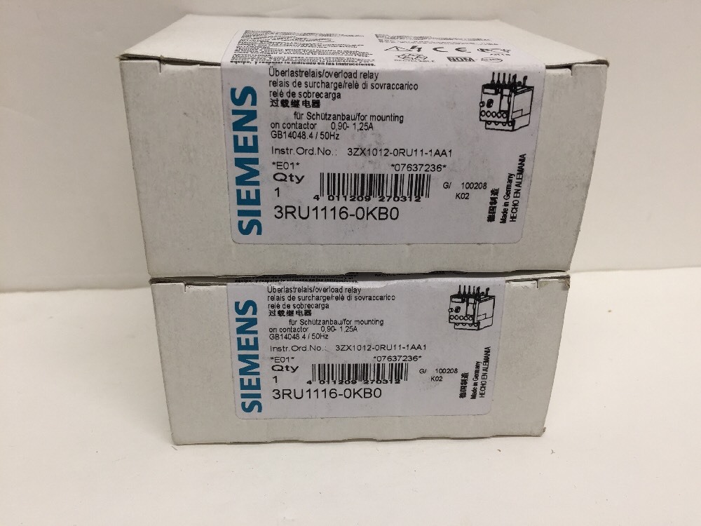 Siemens 3ru1116-0kb0 Sirius Overload Relay E01 for sale online | eBay