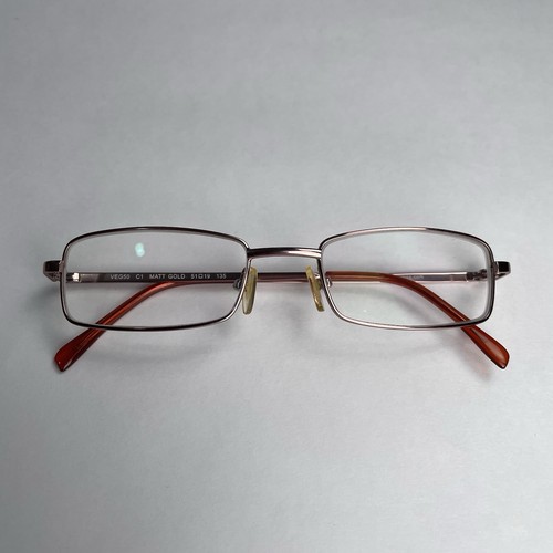 Vision Express VEG50 Eyeglasses Glasses Frames Matt Gold Square 51-19 ...