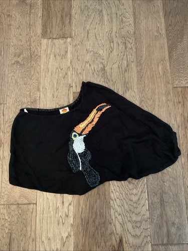 NWT Farm Rio One-Shoulder Tropical Embroidered Toucan Top Sz MEDIUM HTF ...