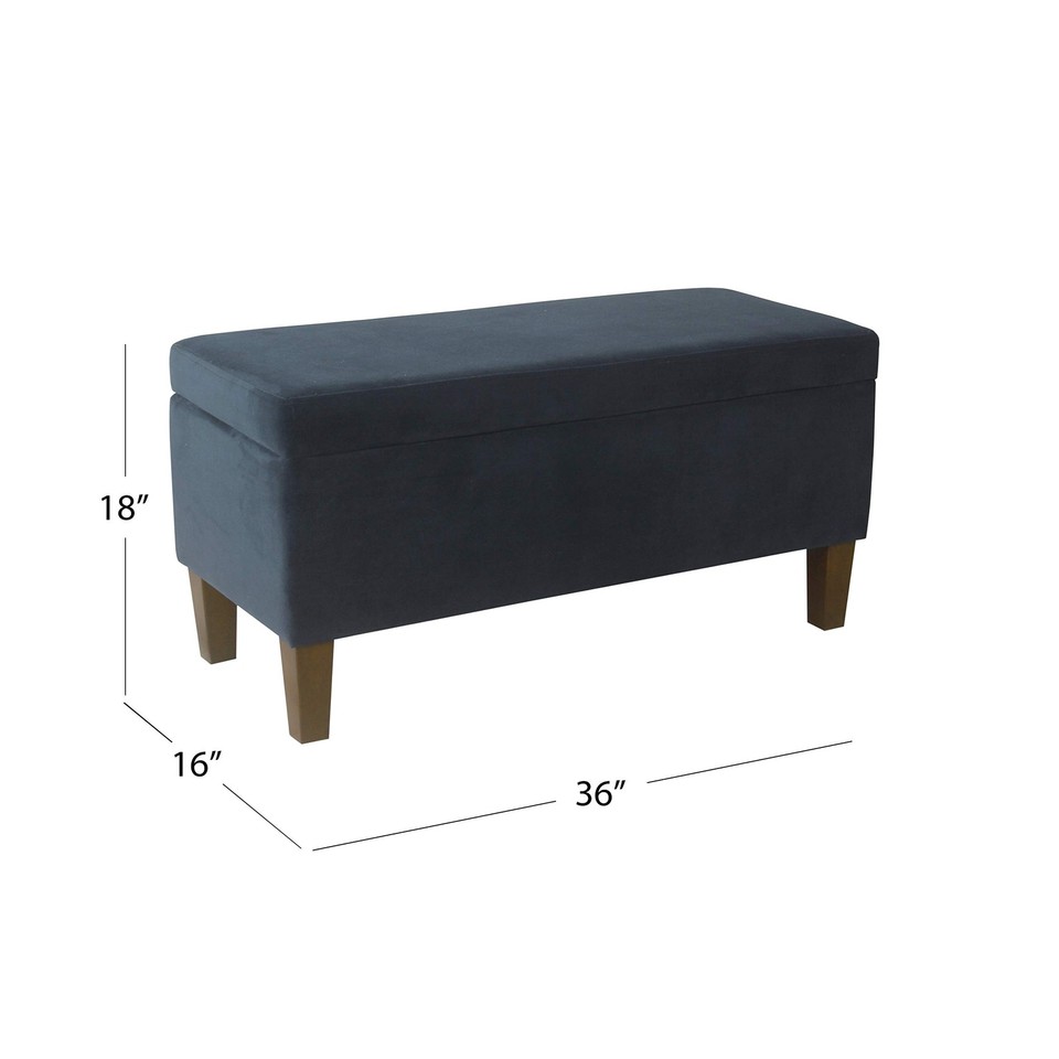 Large Upholstered Rectangular Storage Ottoman Bench with Hinged Lid ...