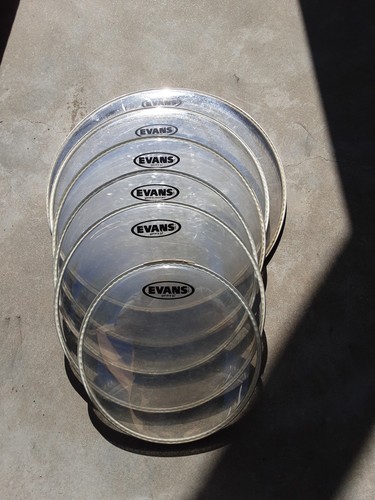 6 Evans Genera G2+resonantdrum Heads 10,12,12,13,14,16 Tom Snare Floor ...
