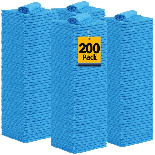 Towel Rag, 200 Pack Reusable Rags Bulk Microfiber Cleaning Cloth Lint ...