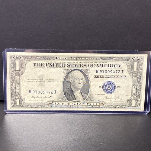 1935 $1 Silver Certificate One Dollar Blue Seal Currency Note “M” Small ...