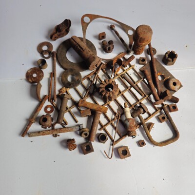Lot 50 Pieces of Rusted Metal Assemblage, Industrial Salvage, Rusty ...