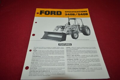 Ford 340B 540B Tractor Loader Dealer's Brochure GDSD8 ver2 | eBay