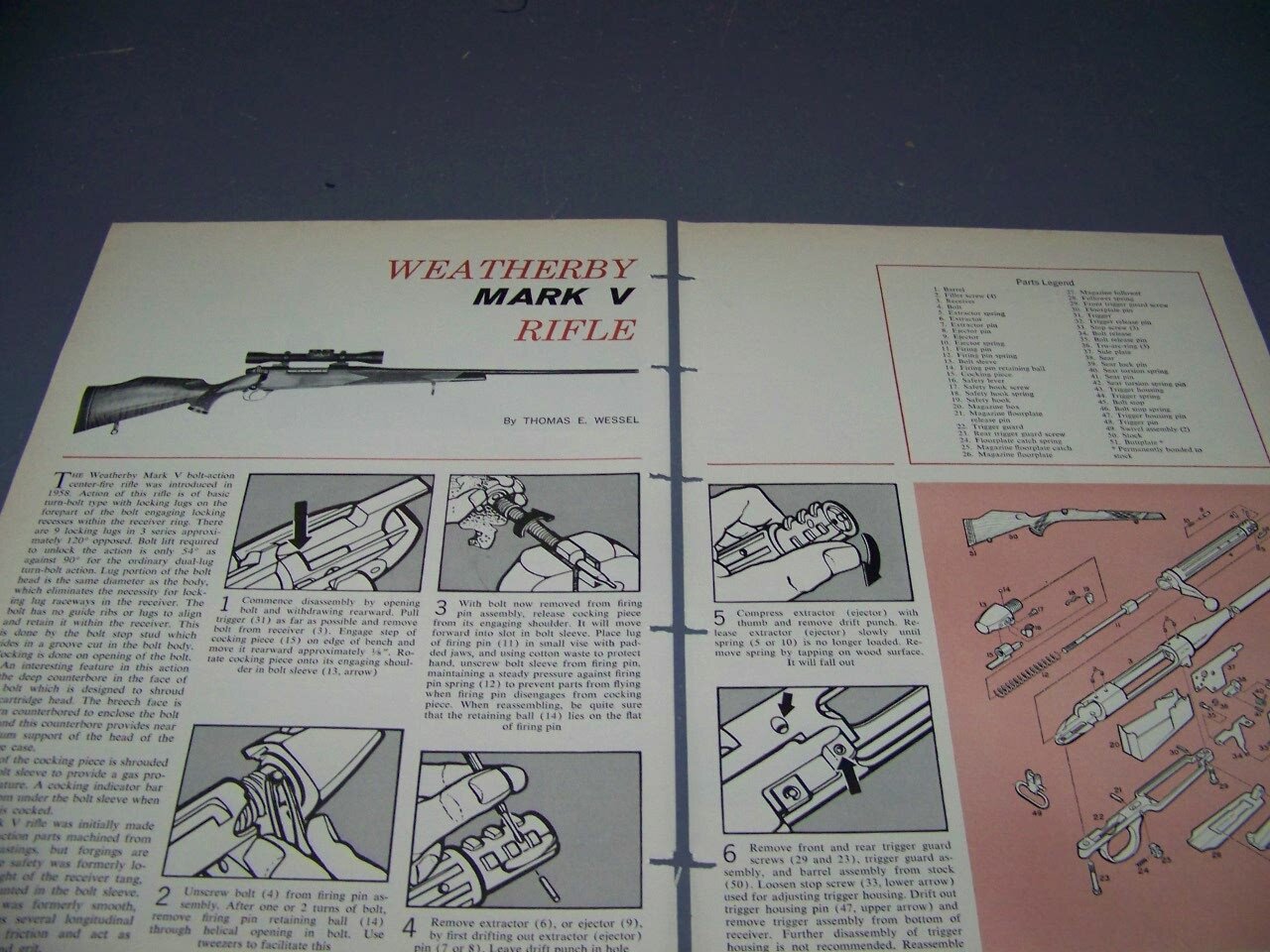 HISTORY: WEATHERBY MARK V RIFLE..HISTORY/EXPLODED VIEW..RARE! (648W) | eBay
