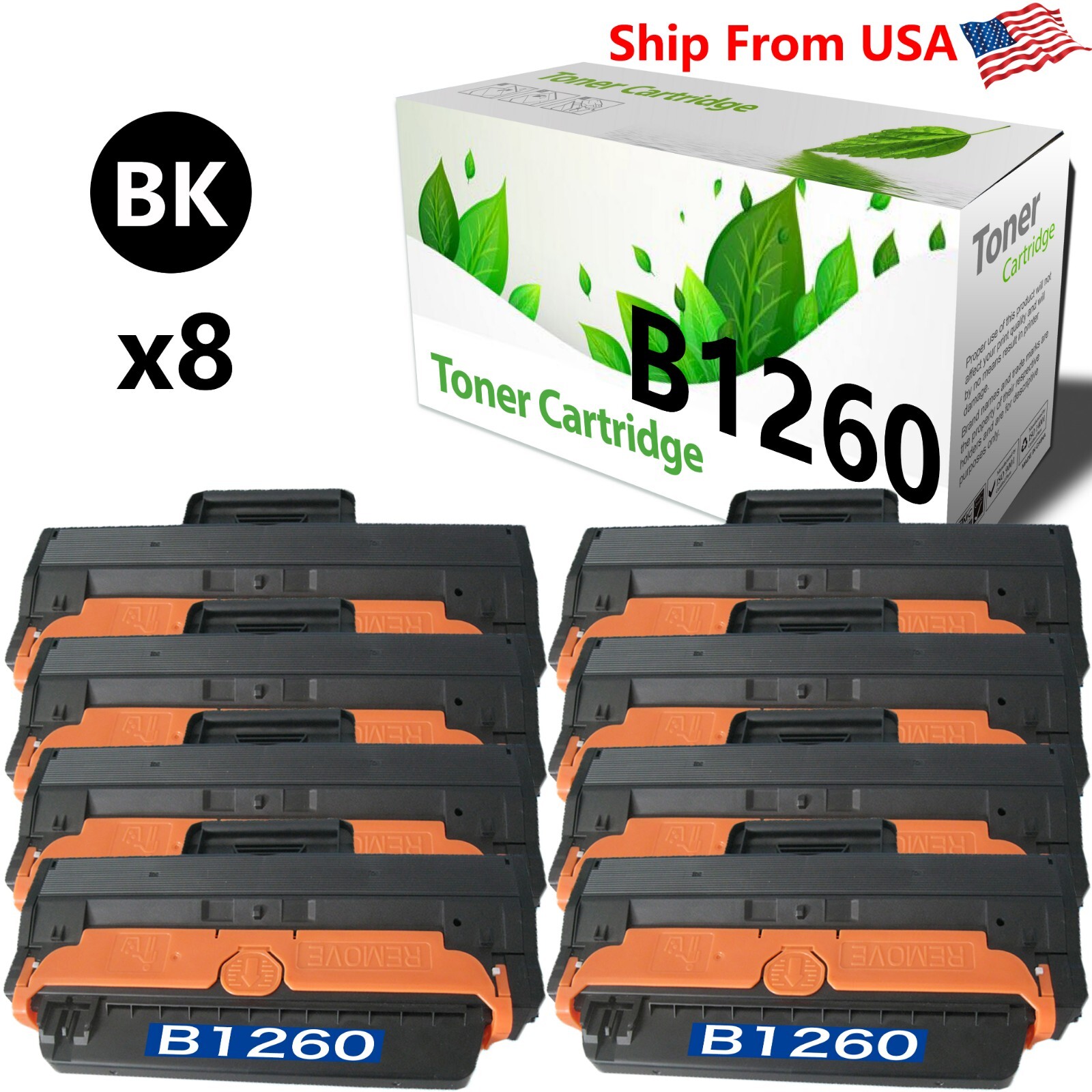 8-PacK DELL1260 Toner Cartridge Used For B1260 B1260dn B1265dfw Printer ...