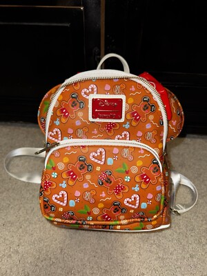 Disney Loungefly Christmas Holiday Gingerbread Mini Backpack & Ears Set ...