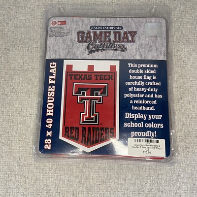 Texas Tech Red Raiders Banner TTU Logo 2 Sided Premium House Flag 28" x ...