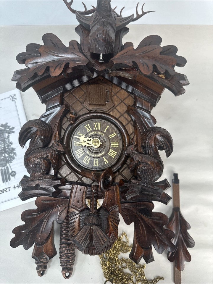 Black Forest Hunters Cuckoo Clock Hubert Herr Never Used D-78098 | eBay