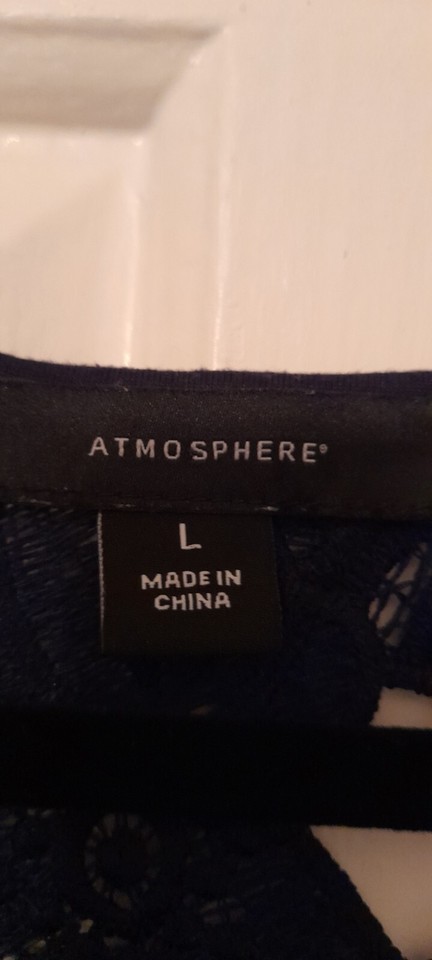 Navy Beach Lace Dress By Atmosphere Size Large | eBay UK