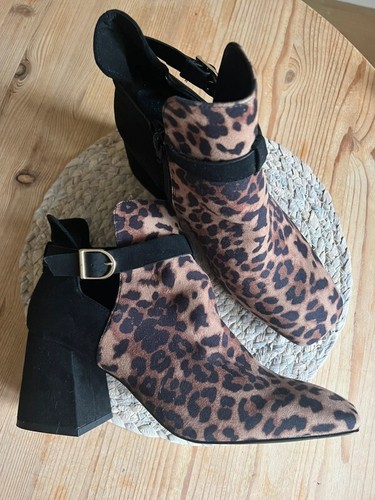 Next Leopard block heel boots UK6.5 W | eBay