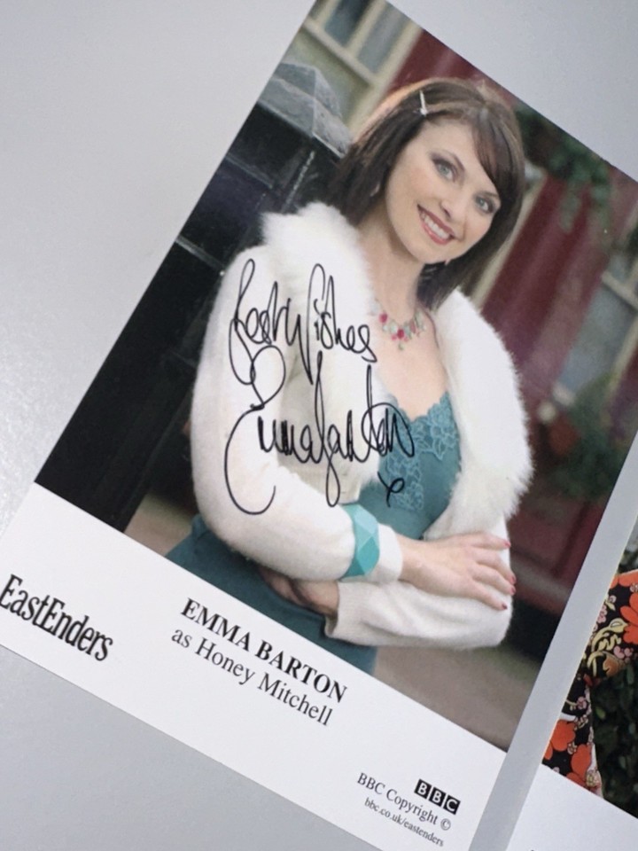EastEnders Honey Mitchell Emma Barton Signed Cast Cards x2 Undedicated ...