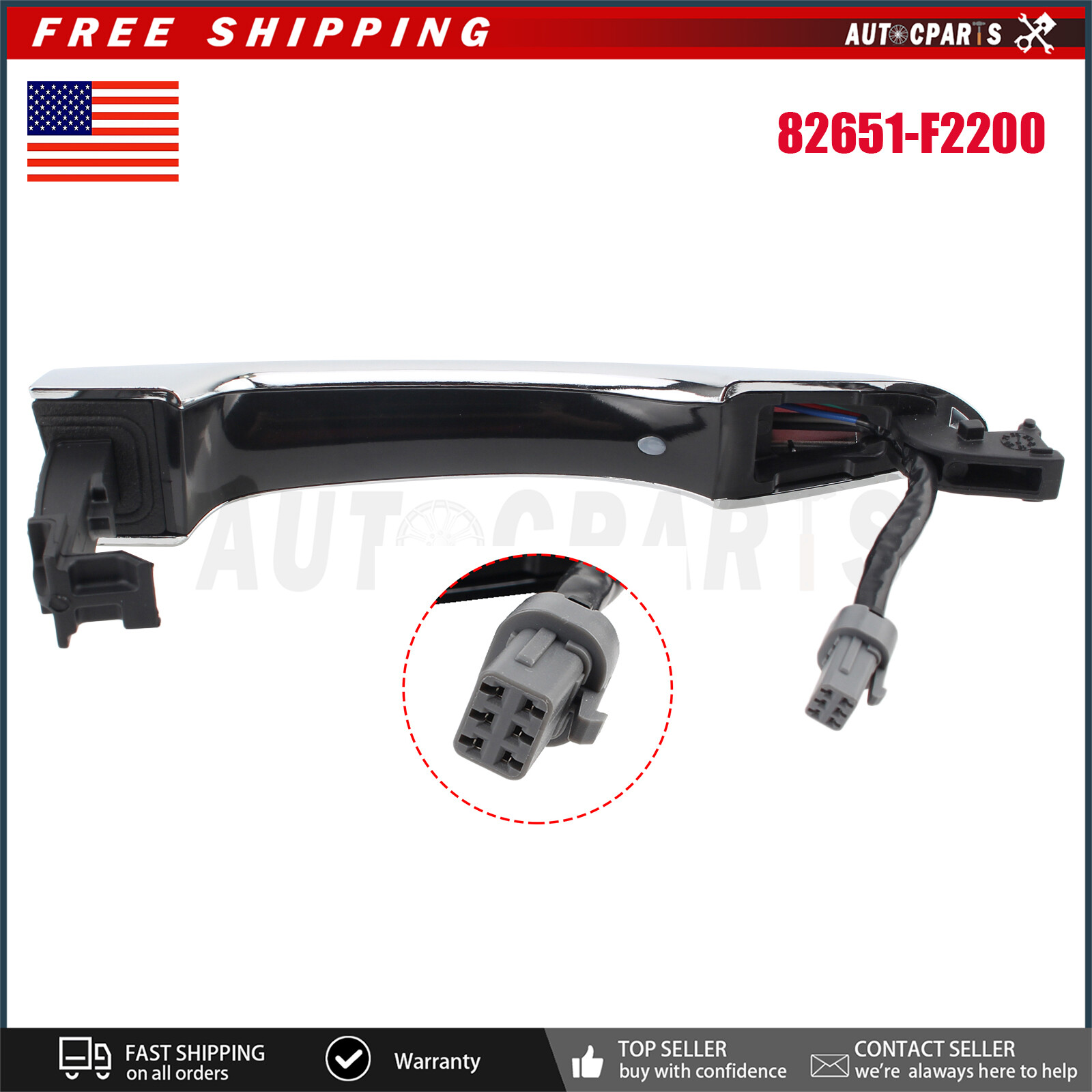 New 82651-F2200 Front Left Outside Door Handle Fit 17-20 Elantra Sedan ...