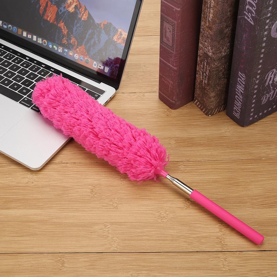 Adjustable Stretch Microfiber Duster Static Suction Dusting Brush (Rose ...