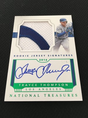 TRAYCE THOMPSON ROOKIE NATIONAL TREASURES AUTO PATCH 5/5 DODGERS ...
