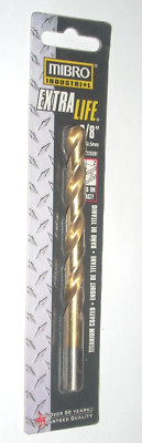 Mibro 220391 Titanium Coated 3/8" Drill Bit Extra Life for Steel Wood ...