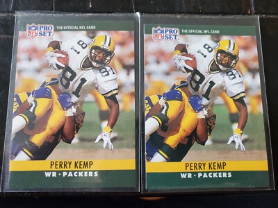 (2) 1990 Pro Set PERRY KEMP "Wrong Photo" Error & Corrected Football ...