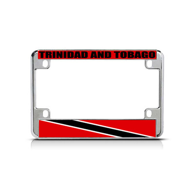 TRINIDAD AND TOBAGO Flag Metal Motorcycle Bike License Plate Frame Tag ...