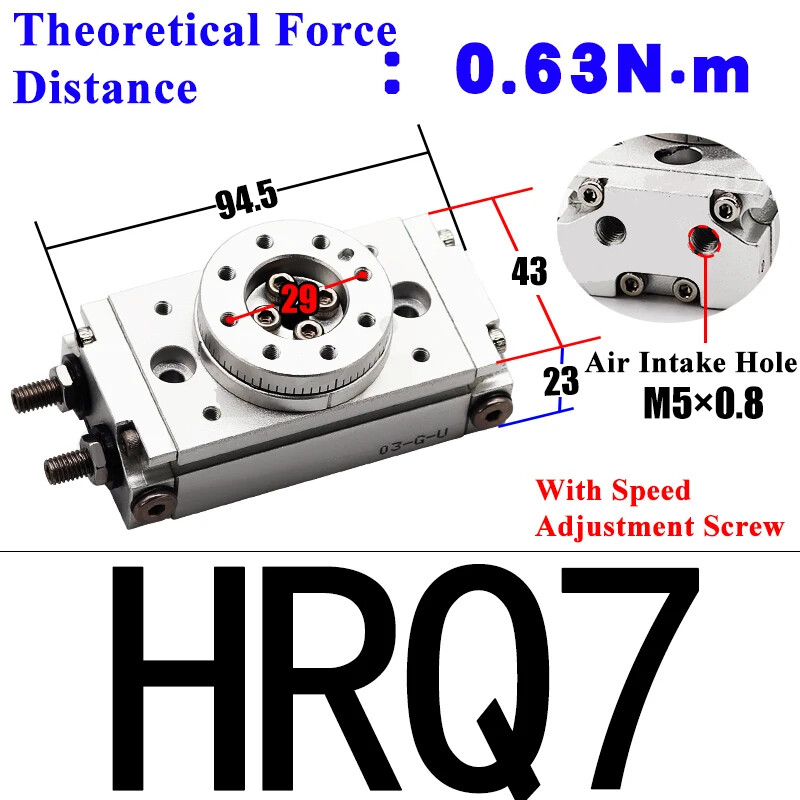 Pneumatic Rotary Swing Cylinder Rotary Adjustable 180 Degrees 90 ...