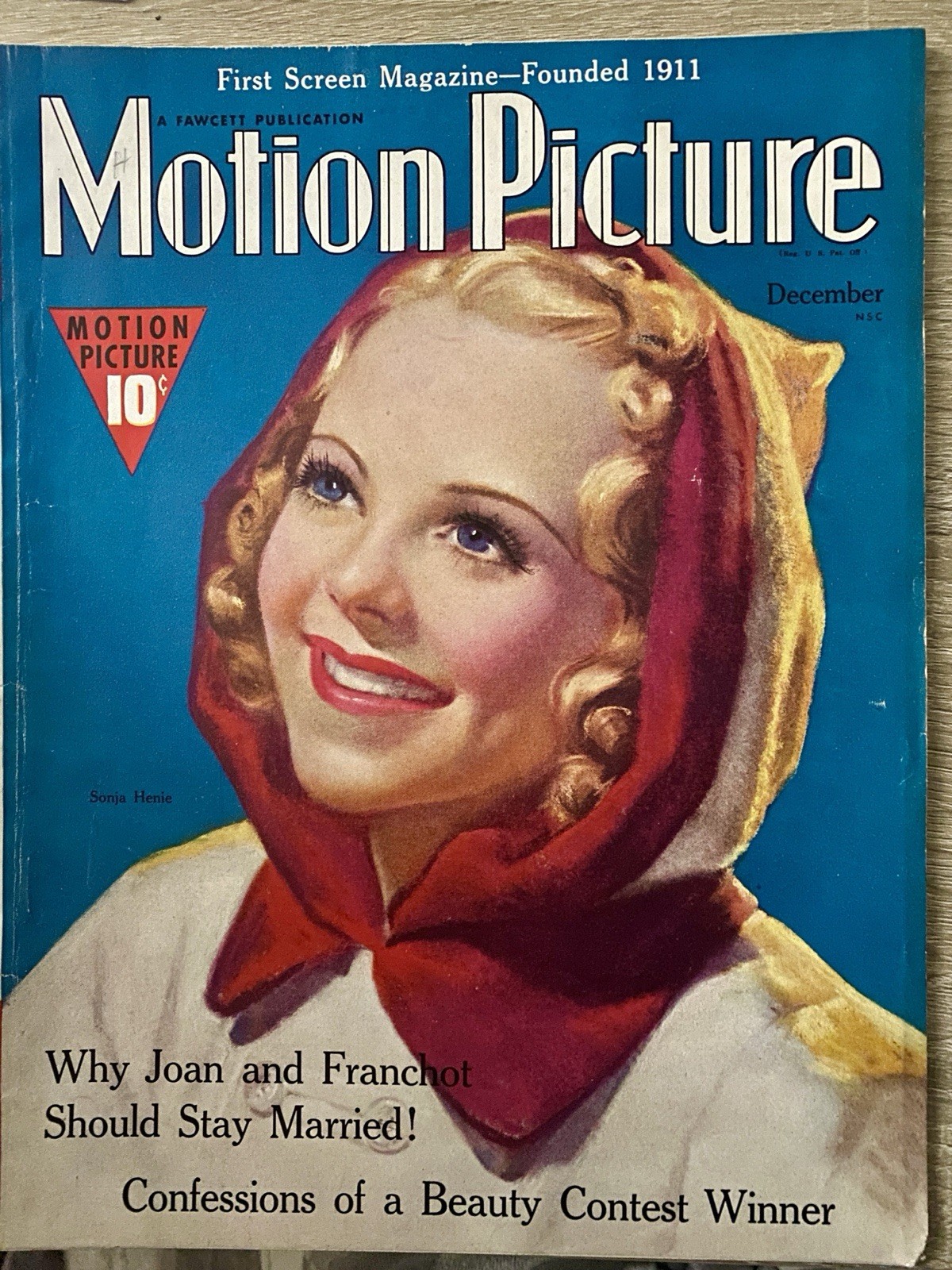 December 1938 Sonja Henie Motion Picture Magazine | eBay
