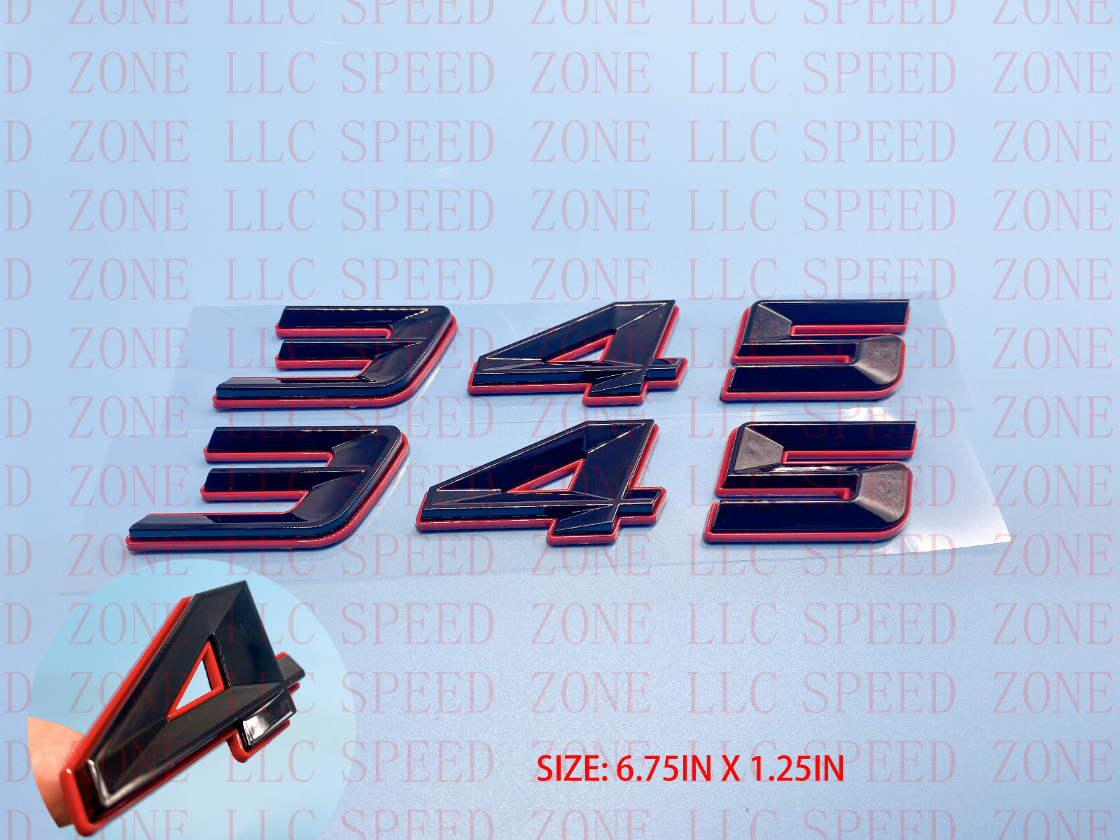 (2pc) 345 Badge Emblem For MOPAR HEMI Passenger & Driver Side Black Red ...