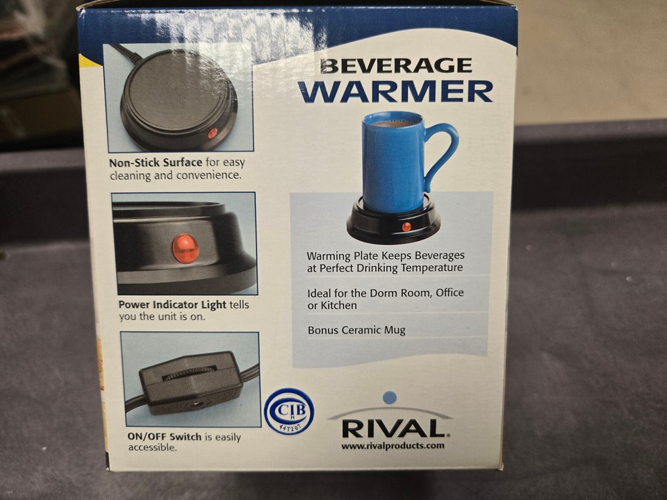 Rival Beverage /Soup Warmer Includes 8 Oz Ceramic Mug Blue - New Old ...