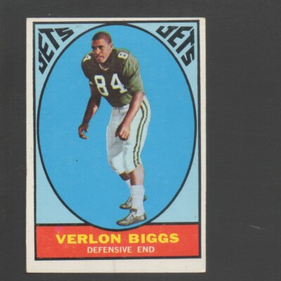 1967 Topps Football Card #91 Verlon Biggs-New York Jets Ex Mint Card | eBay